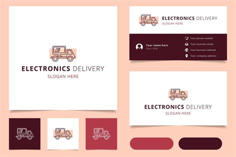 Premium Vector Electronics Delivery Logo Design With Editable Slogan