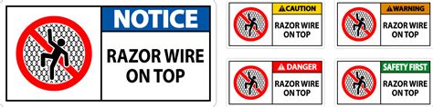 Symbol Danger Sign Razor Wire On Top 23865658 Vector Art At Vecteezy