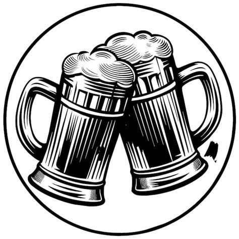 Two Mugs Of Beer Are Shown With The Words Quot The Quot Beer Quot On