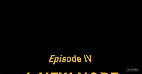 Star Wars Crawl Codesandbox