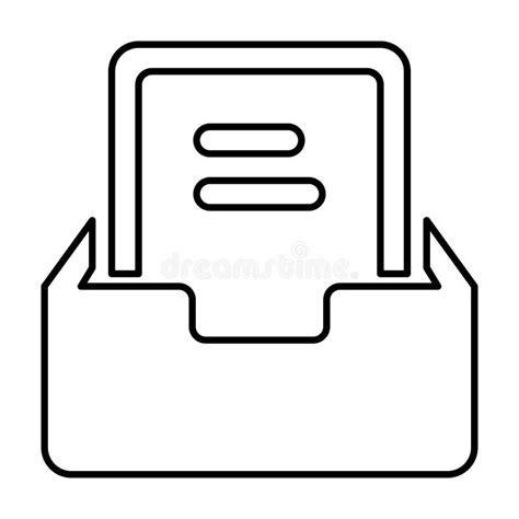 Box File Icon In Outline Style Stock Vector Illustration Of Mail