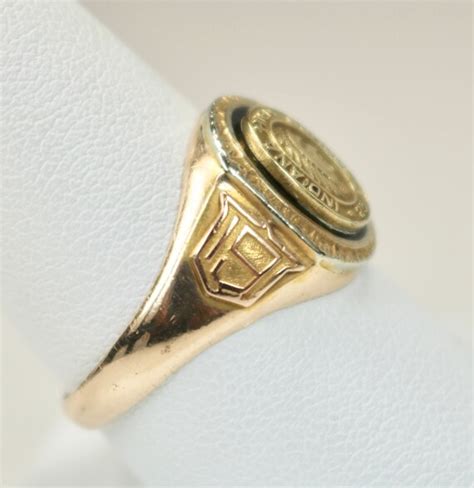 Antique Mens Class Ring 10k Yellow Gold 1925 Indiana Gem