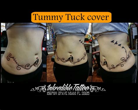 Tummy Tuck Tattoo Tattoos To Cover Scars Tattoo Cover Up Tattoo Shop Dot Tattoos Tribal