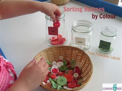 Sorting Coloured Buttons Labels Printables Free Busy Activities Easy Activities