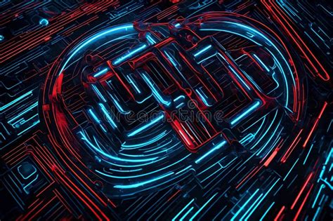 Technology Inspired Abstract Background With Blue And Red Lines High End Tech Wallpaper