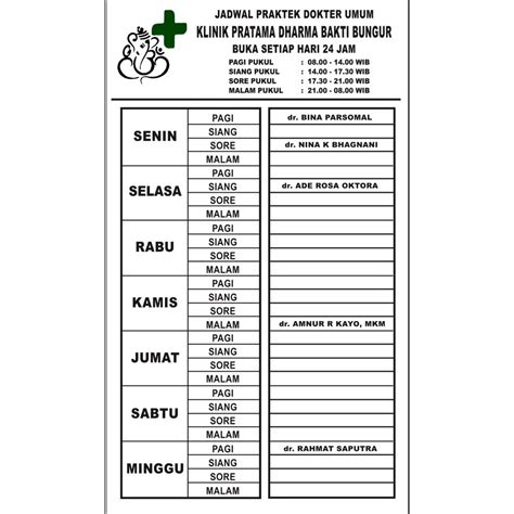 Jual Papan Nama Custom Jadwal Dokter Bidan Perawat Petugas Kantor Dll