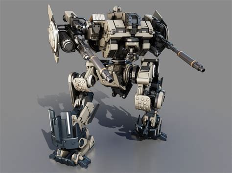 M Cat Mech D Model Animated Rigged Cgtrader