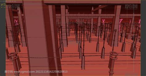 国家电网大型变电站 变电所及周边环境地形 现代场景模型下载 摩尔网CGMOL