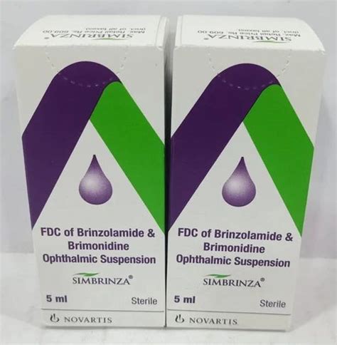 Simbrinza Opthalmic Suspension For Eye Drop Packaging Type Bottles