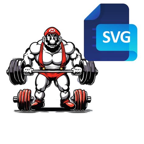 Super Mario Bros Svg Mario Gym Cut Files T Shirt Design Clipart Layered Digital Vector File