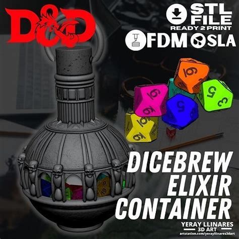 Dicebrew Elixir Container For Rpg Games 3d Model 3d Printable Cgtrader