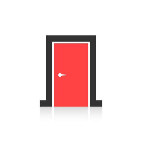 Icône De Porte Fermée Rouge Isolé Sur Fond Blanc Vecteur Premium