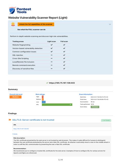 pentesttools websitescanner report pdf networking internet and web