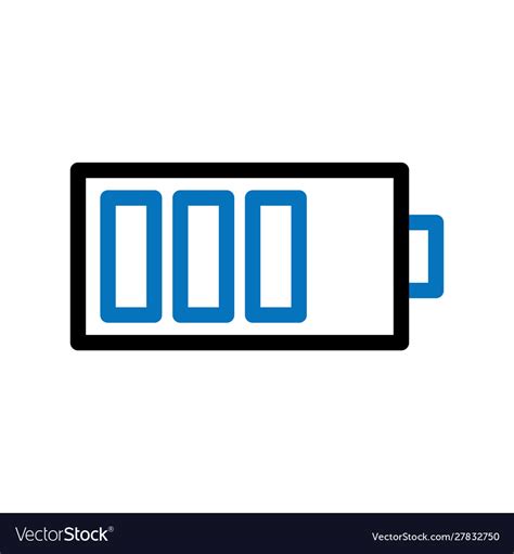 Battery Icon With White Background Royalty Free Vector Image