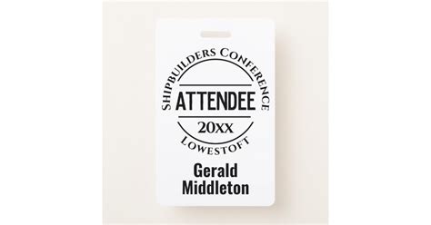 Conference Attendee Badge Zazzle