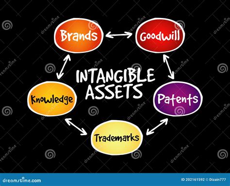 Intangible Assets Types Strategy Mind Map Stock Illustration