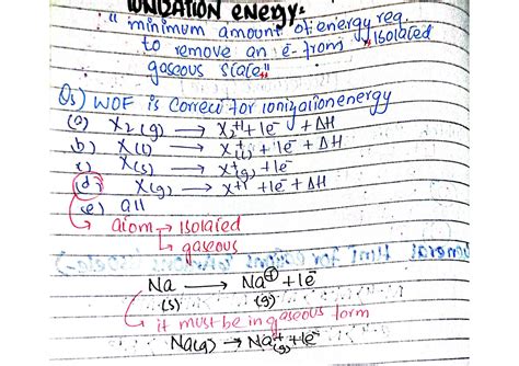 Solution Inorganic Chem Short Notes Ionization Energy Studypool