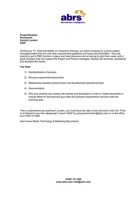 Project Analyst Pdf