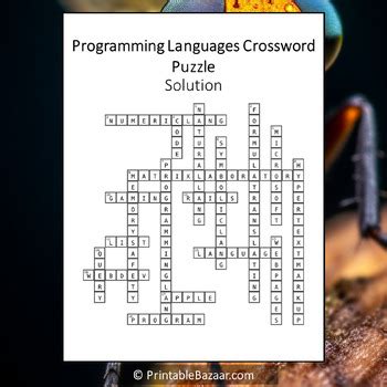 Programming Languages Crossword Puzzle Worksheet Activity By Crossword