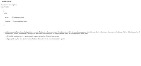 Solved QUESTION 23 Consider The Following Class Class Chegg Com
