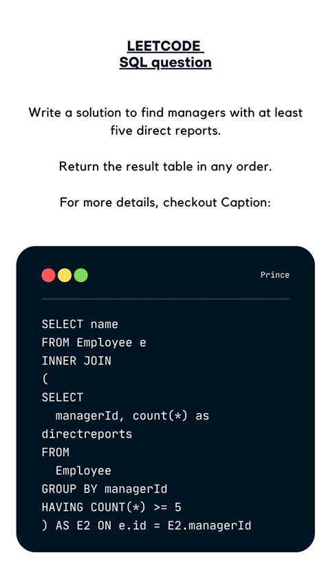 Learn About Sqldailypractice With Leetcode Prince Kumar Dev Posted
