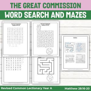 The Great Commission Activity Pages Bible Crafts Shop