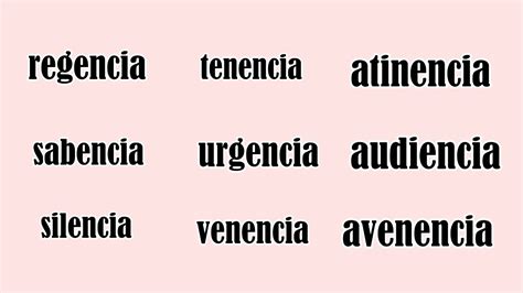 50 Palabras Que Terminen En Encia YouTube