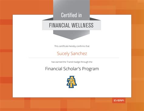 Financial Literacy Certificate Sucely Sanchez Eportfolio