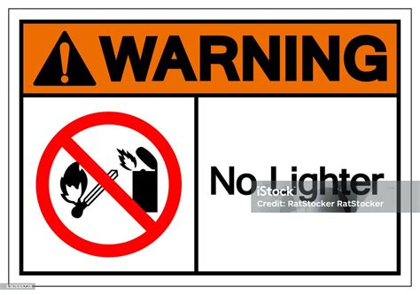 Warning No Lighter Symbol Sign Vector Illustration Isolate On White