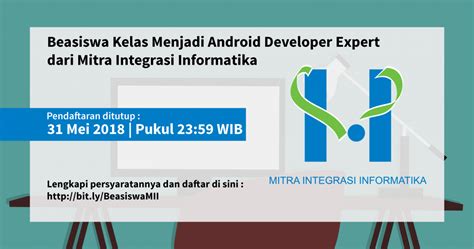 Beasiswa Kelas Menjadi Android Developer Expert Dari Mitra Integrasi
