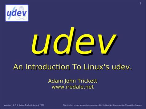 An Introduction To Udev Obsolete Pdf