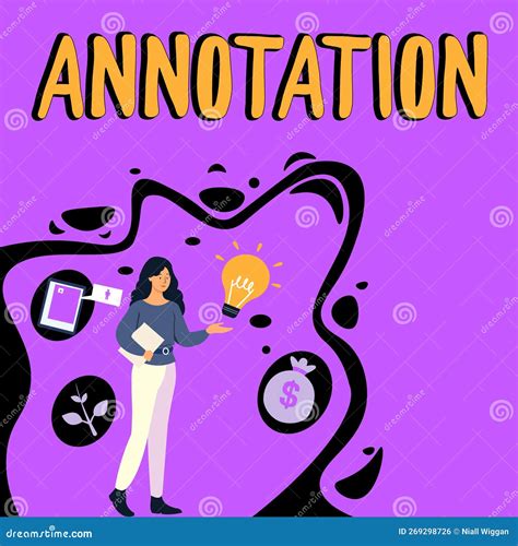 Handwriting Text Annotation Business Concept Note Added By Way Of Comment Or Explanation Stock