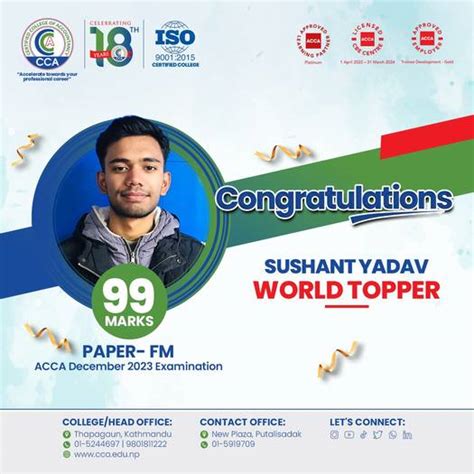Sushant Yadav Nepals Academic Star Achieves Global First Rank With 99 Fm Score Edusanjal