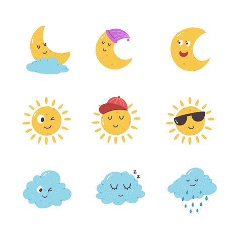 Premium Vector Cute Weather Hand Drawn Vector Illustration