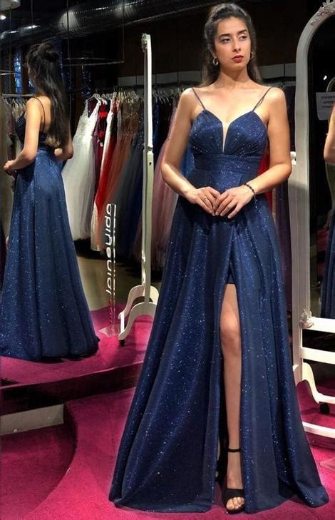 Designer Evening Dresses Long Glitter Prom Dresses Blue Cg18372