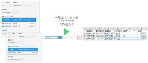 関連レコード一覧に表示したデータもcsv出力できる『関連レコードcsvファイル出力プラグイン』 船井総研 Kintone導入・運用コンサルティング