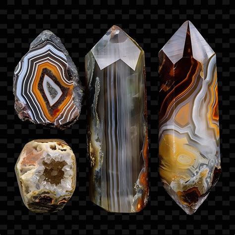 A Collection Of Different Types Of Minerals Including One That Has The