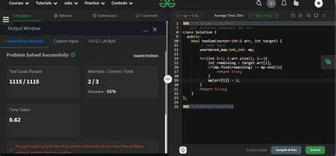 Neha Barnwal On Linkedin Gfg160 Codingjourney Geeksforgeeks Twosum Efficientalgorithms