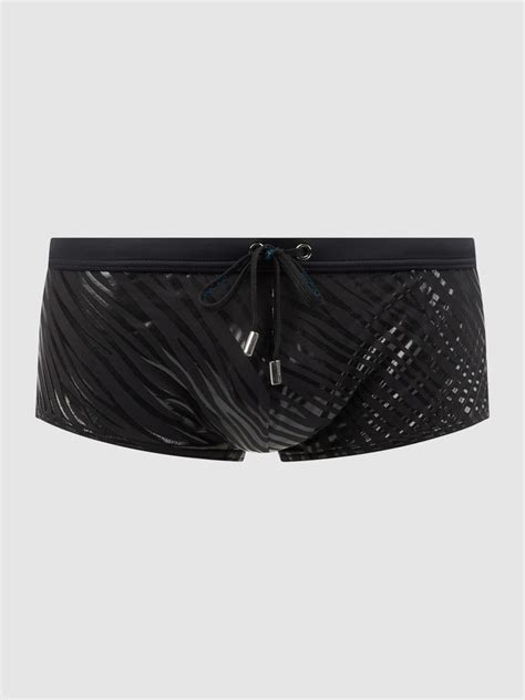 Hom Badehose Mit Streifenmuster Schwarz Online Kaufen