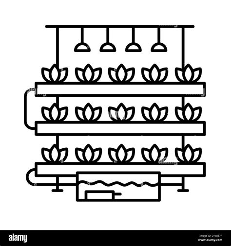 Vertical Greenhouses Black Line Icon Smart Agriculture Vector Isolated Element Editable