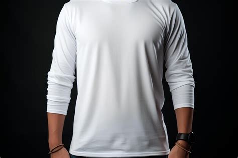 Premium Photo A Man Wearing A White Long Sleeve Shirt