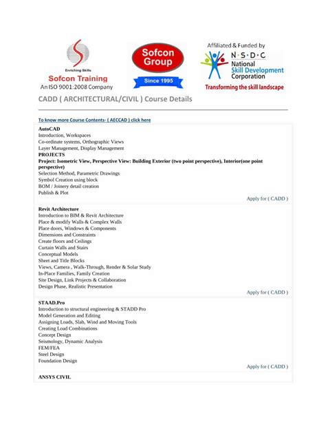 PDF Autocad Software Training Autocad Certification Sofcon