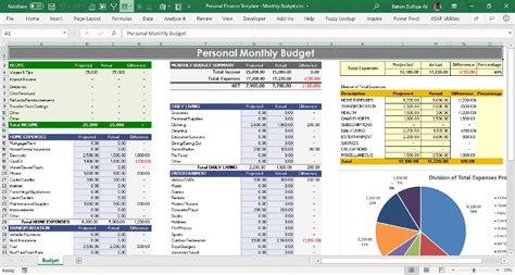 personal finance template microsoft excel