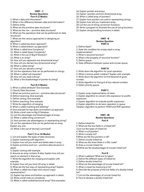 Unit Qns Data Structures Using C Pdf String Computer Science
