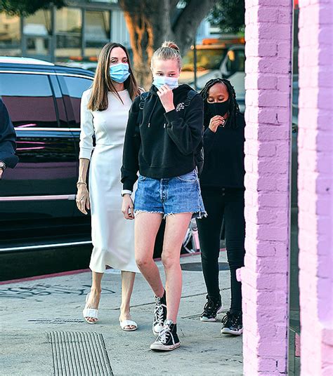 Shiloh Jolie Pitt Rocks Daisy Dukes And Looks Taller Than Mom Angelina Hollywood Life