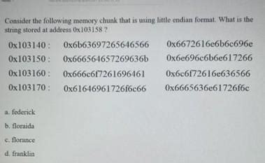 Consider The Following Memory Chunk That Is Using Chegg