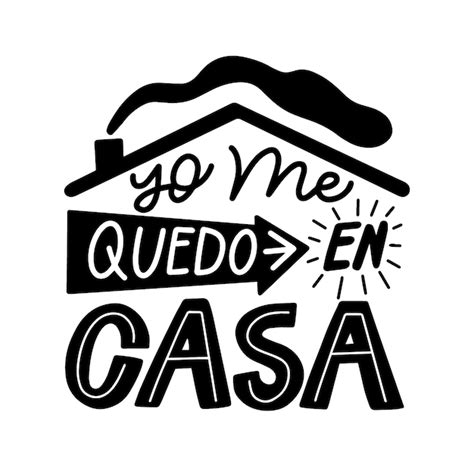 Me Quedo En Casa Letras Vector Gratis