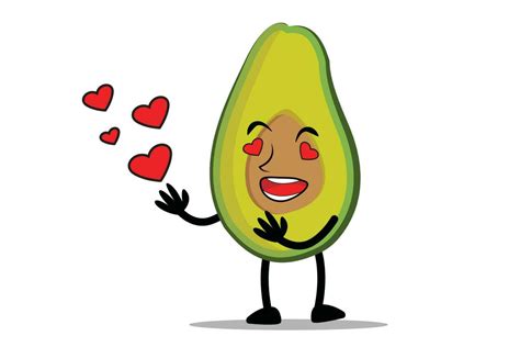 aguacate dibujos animados mascota o personaje ama sus compañero en amor