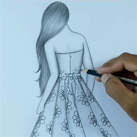 Beautiful Girl Back Side Pencil Sketch In 2021 Girl Sketch Art