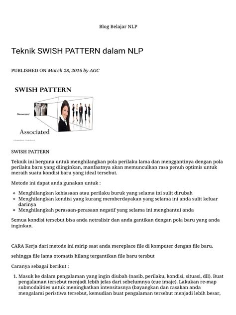 teknik swish pattern dalam nlp blog belajar nlp pdf